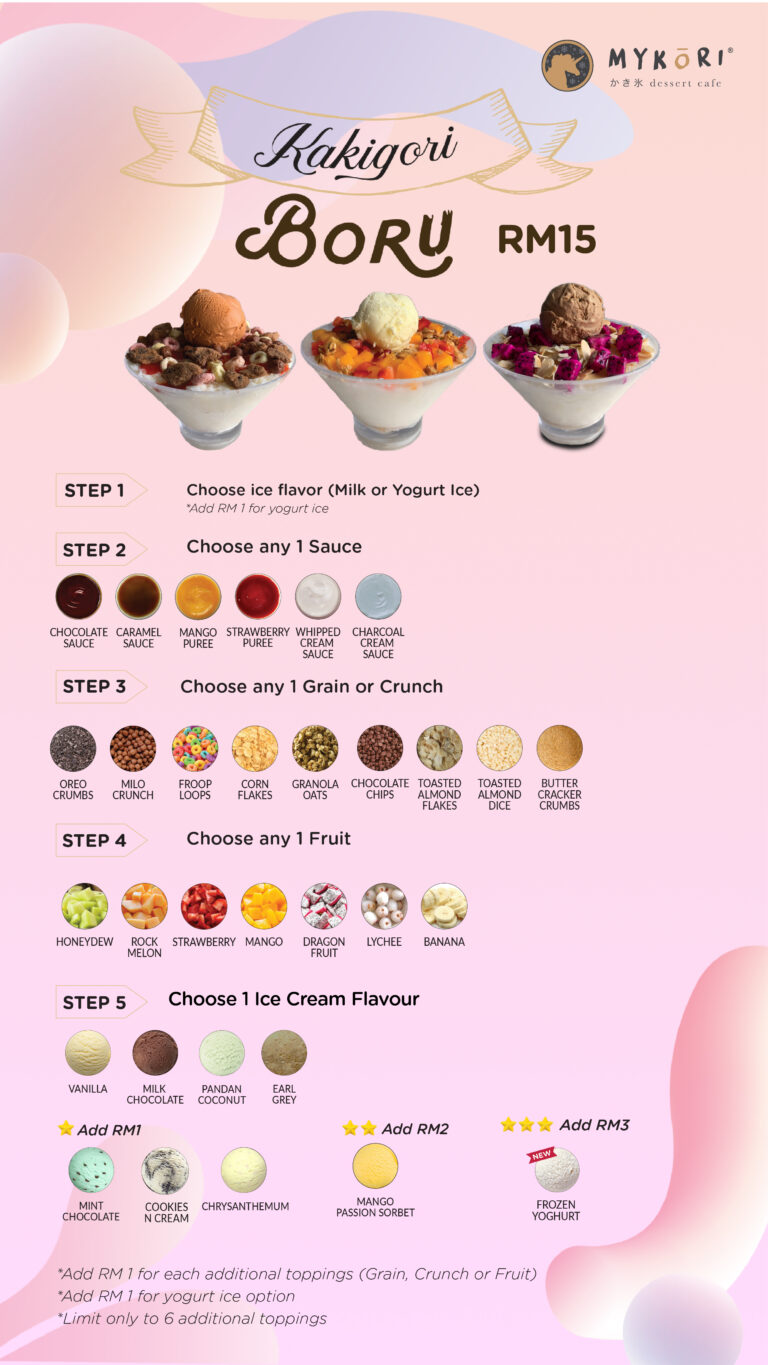 Mykori Arau, Perlis - E-Menu - MyKori Dessert Cafe